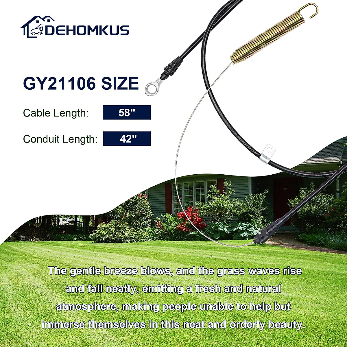 DEHOMKUS GY21106 GY20156 Clutch Cable Fits for 42 inch John Deere Sabre Scotts L100 L105 L107 L108 L110 L111 L118 L120 LA100 LA105 LA110 LA115 LA120 LA125