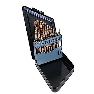Performance Tool W9011 13pc Left Hand Drill Bit Set, With Titanium Nitride Coating SAE (1/16" - 1/4")