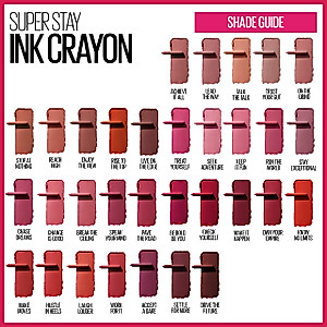 Maybelline Super Stay Ink Crayon Lipstick Makeup, Precision Tip Matte Lip Crayon with Built-in Sharpener, Longwear Up To 8Hrs, Talk The Talk, Sandy Nude, 1 Count