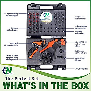 Al-Magor Garden Irrigation Kit: Complete Set for Installing, Inserting Sprinklers, Drippers in PE Tube Pipes with Tools, Plugs, Connectors, and Case