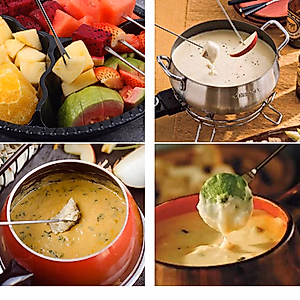 OSALADI Stainless Steel Fondue Forks Cheese Fondue Fork Stainless Steel Fruit Forks Fondue Forks Set Bbq Forks Roasting Sticks For Hot Pot Barbecue (Handle Random Color)