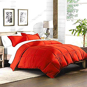Soft Bed in Bag 1000 Series Egyptian Cotton 5 Piece 500 GSM Warm Comforter Set (Comforter + Flat Sheet + Fitted Sheet 18" Deep + 2 Pillow Cases) Bedding Set Cal. King Red