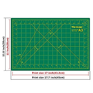 WORKLION 12" x 18" Art Self Healing PVC Cutting Mat, Double Sided, Gridded Rotary Cutting Board for Craft, Fabric, Quilting, Sewing, Scrapbooking Project……