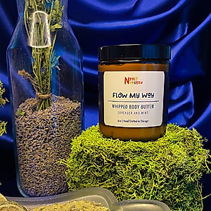 Nekid Nursery FLOW MY WAY Whipped Body Butter - Lavender LIME, Vegan, Cruelty-Free, 24 hour Hydration, Great for Eczema, all Skin Types, Baby Friendly, Organic Ingredients 8 oz