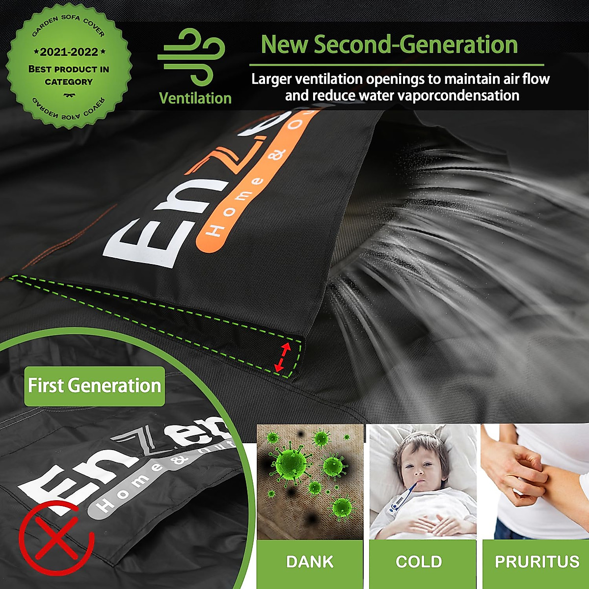 Enzeno Patio Furniture Set Cover Waterproof, Outdoor Dining Coffee Table Chair Covers Rectangular, Heavy Duty Outside Weatherproof Sectional Set Covers for Protection 74"L x 47"W x 28"H Black