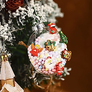 12 Pack Fillable Ornaments Balls, 3.15 Inch DIY Clear Plastic Flat Disc Ornaments for Craft Projects, Wedding, Christmas, Party, Home Decor