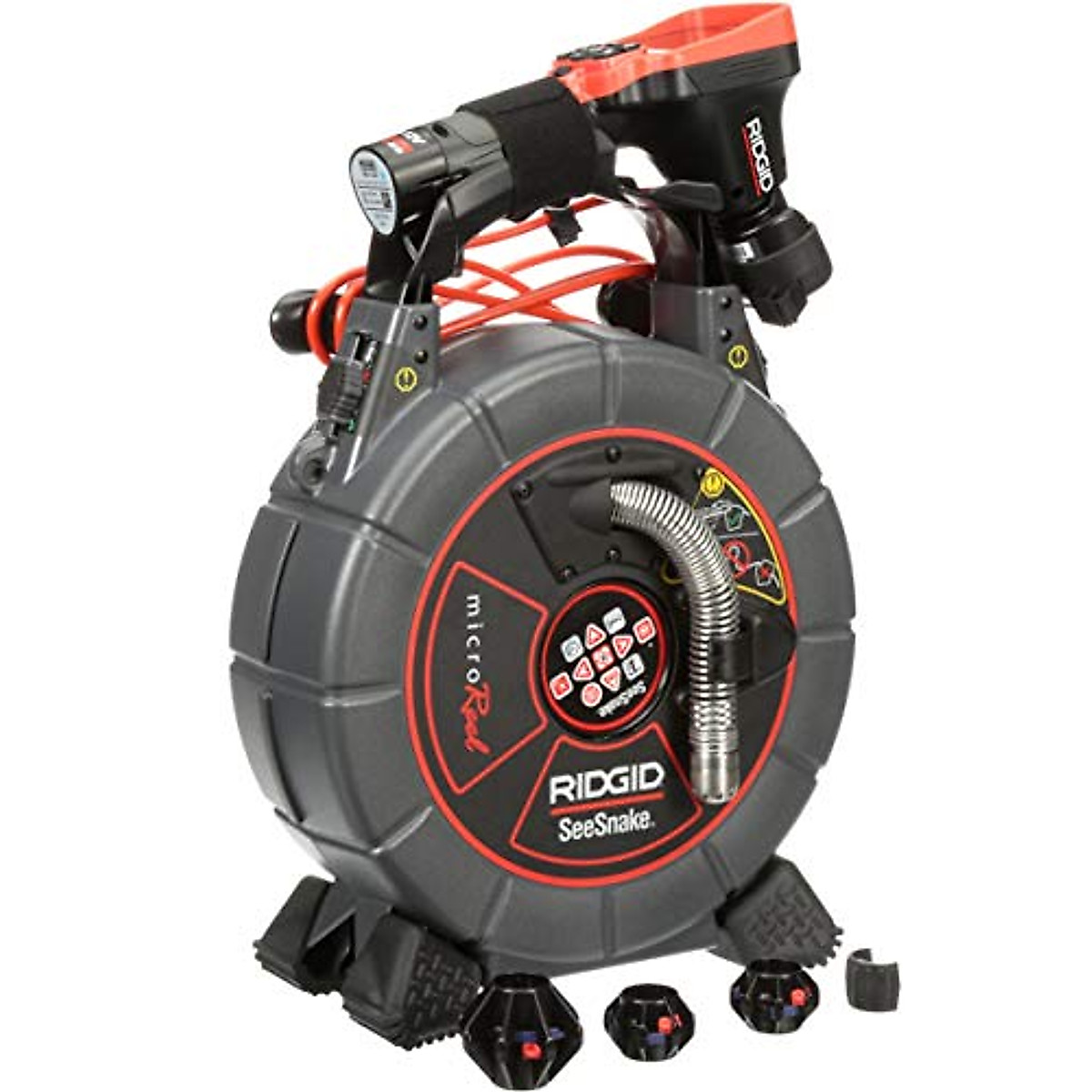 RIDGID 40798 SeeSnake MicroReel Video Inspection System with CA-350 Plumbing Snake Camera Monitor & 19238 NaviTrack Scout Locator, Underground Pipe Locator and Underground Cable Location Device Small
