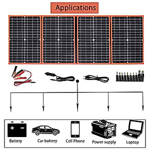 XINPUGUANG 80W 12V Foldable Solar Panel Kit Portable Solar Charger USB DC Output for RV/Camping/Portable Power Station/Cell Phone