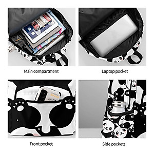 Cute Panda Backpack Large Laptop Backpack Lightweight Backpack Casual Daypack for Boys Girls
