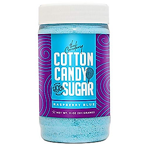 The Candery Cotton Candy Machine and Floss Bundle- Bright, Colorful Style- Sugar Free Candy, Sugar Floss, for Birthday Parties - Includes 5 Floss Sugar Flavors 12oz Jars and 50 Paper Cones & Scooper