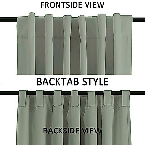 Window Treatment Solid Blackout Curtains for Kids Room Noise Reducing Back Tab Blackout Draperies Turquoise Window Panels for Nursery & Infant Care, 2 Panel - Light Sage - 52" W x 84" L