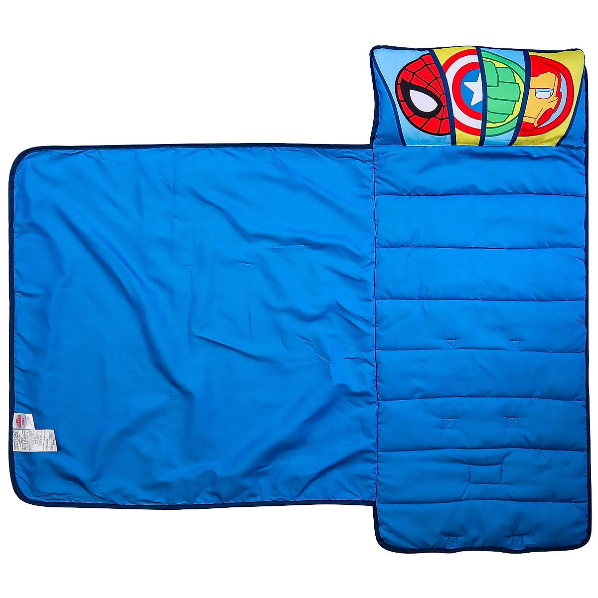 Jay Franco Marvel Super Hero Adventures Hero Time Nap Mat - Built-in Pillow and Blanket Featuring The Avengers - Super Soft Microfiber Kids'/Toddler/Children's Bedding, Age 3-5