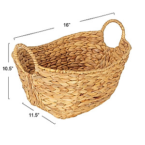 Household Essentials Water Hyacinth Basket with Handles