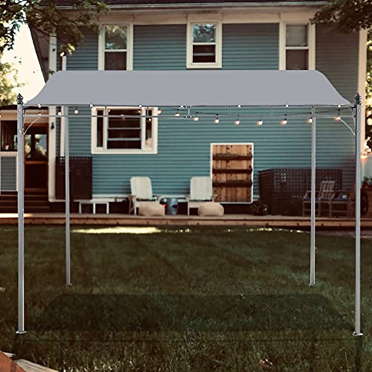 Aweather Steel Outdoor Pergola Gazebo Patio Canopy Shelter Outdoor Sun Shade for Door Porch,Garden, Backyard,Grill (Grey)