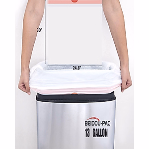 BEIDOU-PAC Trash Bags 13 Gallon Drawstring, 50 Count Garbage Bags, Tall Kitchen Trash Bags, Odorless & Extra Strength White Plastic Food Scrap Bag for Home Office Bathroom Kitchen Bins