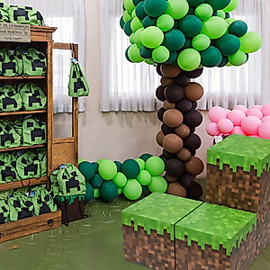 Ocnova Large Pixel Boxes for Game Miner Theme Birthday Decorations, Pixel Video Game Party Supplies, Gaming Pixelated Cubes (Set of 4)