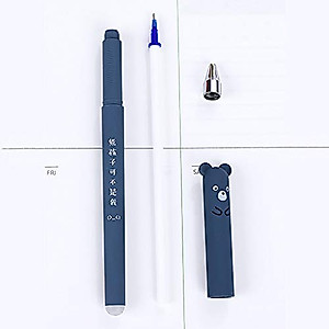 JSPOYOU 4 x Cute Kawaii Cartoon Cat Gel Ink Pen Ballpoint 0.35mm Blue Ink Student 2ML
