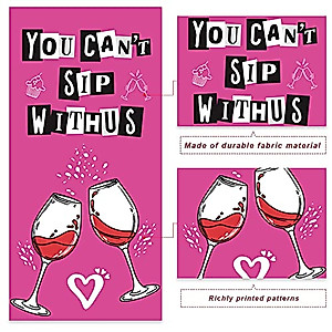 You Can’t Sip Withus Hot Rose Pink Happy Birthday Banner Background Burn Book Theme Decor for Bridal Shower Wedding Night Out Hen Movie Bachelorette Party Girl Woman Birthday Party Favors Decorations