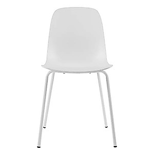 thksbought Set of 4 Dining Chairs with Legs for Kitchen Living Room(Matte White)