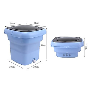 Portable Washing Machine, Mini Bucket Laundry Washer with Black Lid Foldable Washing Machine for Clothes Underwear Home Apartment Drom RV Travel (US Plug)