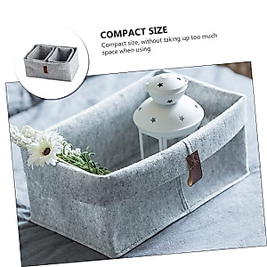 Cabilock 3pcs Felt Storage Basket Ornament Storage Boxes Square Storage Bins Collapsible Basket Desktop Storage Basket Small Storage Basket Felt Cube Box Practical Organizer Felt Basket