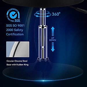 RunLexi Vanity Stool with Storage, Makeup Room Seat Chair, Adjustable Height 20.5" to 26.9", PU Leather Round Vanity Chair with Removable Tray, Bathroom, Bedroom, Office, 360° Swivel Stool, Black