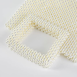 YIFEI Women Beaded Clear Acrylic Crystal Tote Handmade Bags for Wedding Party (OffWhite)