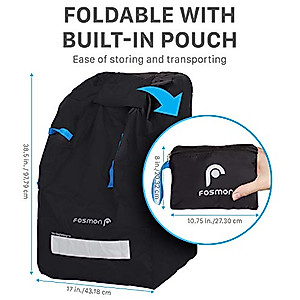 Fosmon Airplane Car Seat Travel Bag Adjustable Shoulder Strap Padded Nylon Backpack Style Universal Size