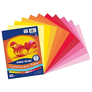 Tru-Ray Construction Paper, Warm Assorted, 9" x 12", 150 Sheets