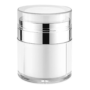 WLLHYF Airless Pump Jar Refillable Cream Jar Vacuum Bottle Airless Cosmetic Travel Container Bottles Portable Leak-Proof 30ml Moisturizer Container for DIY Creams Gels Lotion Toiletry