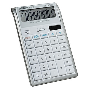 Victor 12-Digit Check and Correct Desk Calculator, White