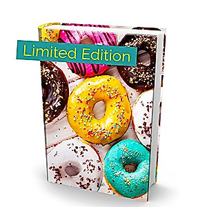 Book Sox Stretchable Book Cover Donuts Fits Most Hardcover Textbooks up to 9x11 Adhesive-Free Nylon Fabric School Book Protector. Easy to Put On Washable & Reusable Jacket