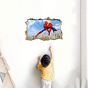 LSXYJ Spiderman Wall Stickers for Bedroom, Spiderman Poster Boys Kids Room Decor, Decorations for Bedroom Wall Decor, Spiderman Stickers Playroom Wall Decor