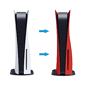 Disc Edition Face Plates Cover Skins Shell Panels for PS5 Console, Playstation 5 Accessories Faceplate Protective Shell Replacement Plate Dustproof Anti-Scratch (Disc Red)