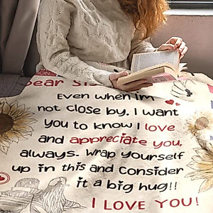 Sister Gifts from Sister, Brother - Gifts for Sister - Birthday Gifts for Sister, Sister Birthday Gifts from Sister - Funny Gift for Sister - Big Sister Gifts, Little Sister Gifts - Sister Blanket