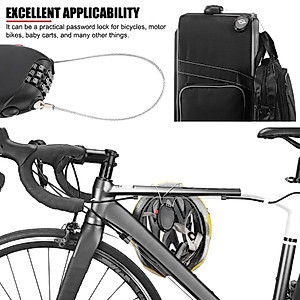 EVTSCAN 3 Digit Combination Lock with 2 Feet Retractable Steel Cable, Bike Cable Lock for Posts, Bike Racks or Fences, for Bike, Ski, Snowboard and Stroller