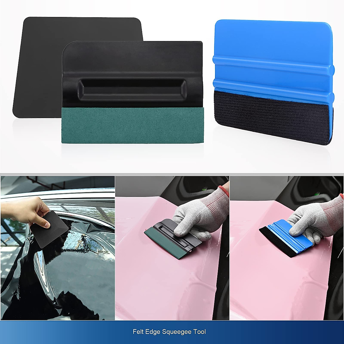 EHDIS Pro Vinyl Wraps Applicator Tool Window Tint Kit for Car Wrapping with Tool Pouch, Tinting Squeegee, Working Gloves,Wrap Stick,Plastic Scraper, Magnet Holder,Film Cutter