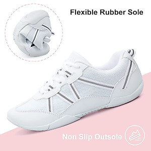 Lefflow Cheer Shoes Women Cheerleading Shoes Team Sports Shoes Youth White Training Workout Sneakers Size