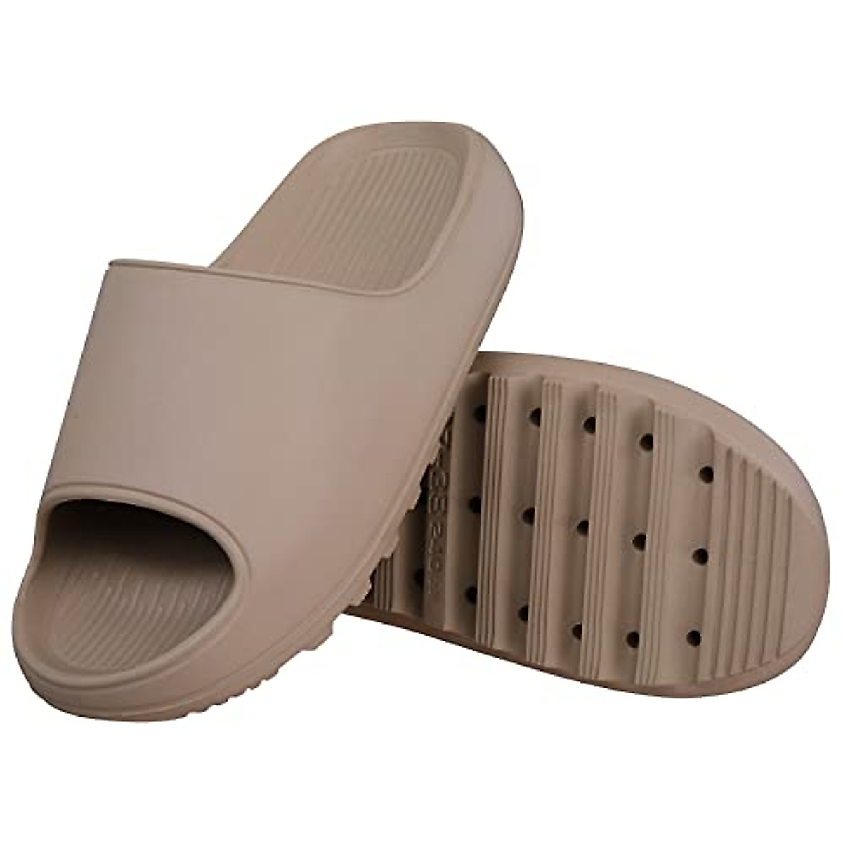 Leisurely Pace Cloud Slides for Women Men Squishy Pillow Sandals Lightweight Shower Shoes Summer Slippers with Comfort Khaki 7-8 Women/5.5-6.5 Men