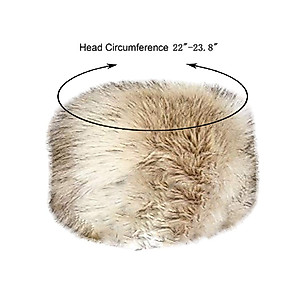 Old Dlrd Russian Hat,Winter Faux Fur Hats for Women,Warm Russian Cossack Style Hat for Ladies Grey