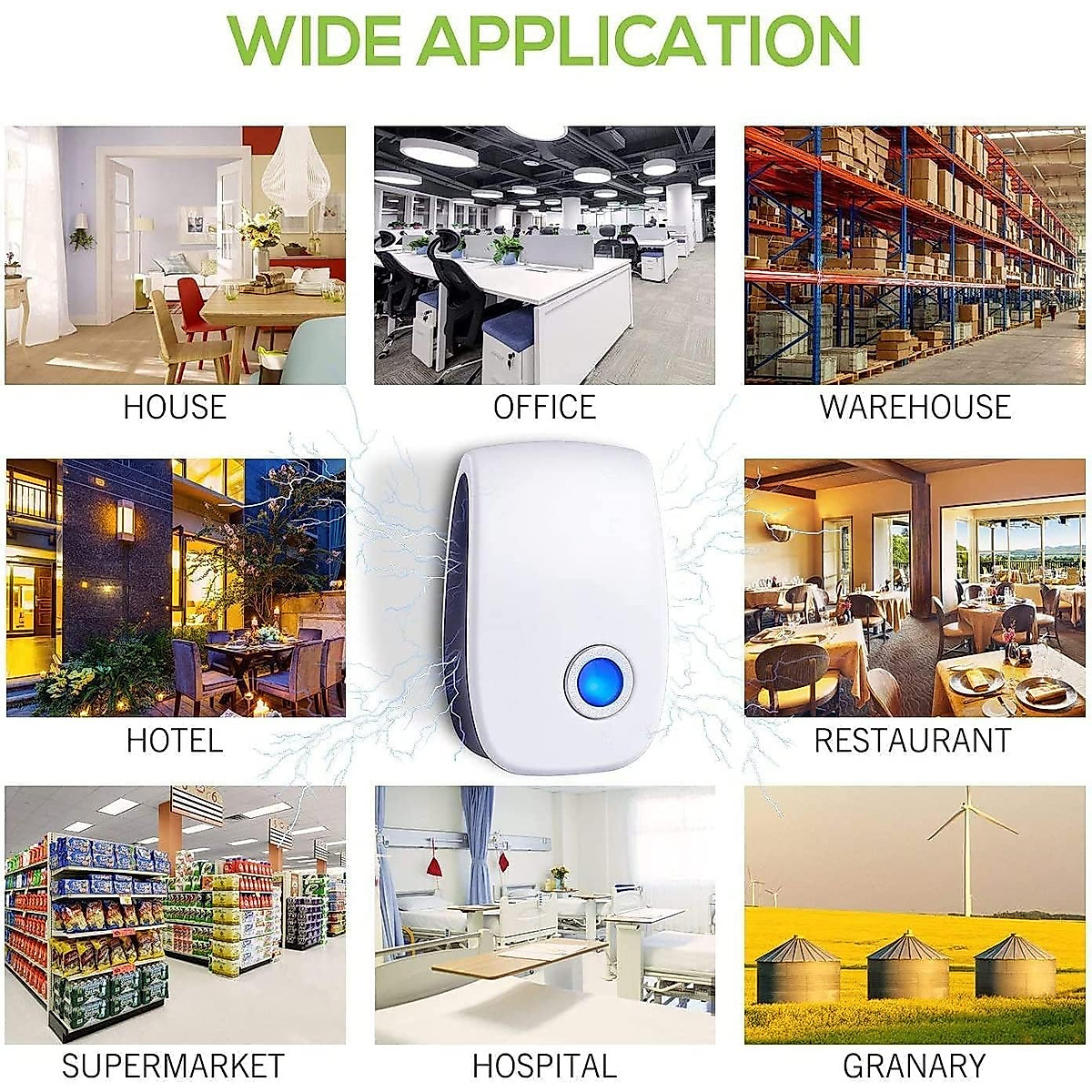 Ultrasonic Pest Control Repellent 6 Packs,Electronic Plug in Sonic Repellent pest Control for Insects Roaches Ant Mice Bugs Mouse Rodents Mosquitoes Spiders