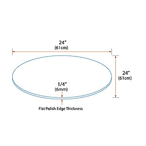Pro Safe Glass 24" Round Tempered Gray Glass Table Top - 1/4" Thick with Flat Polish Edge