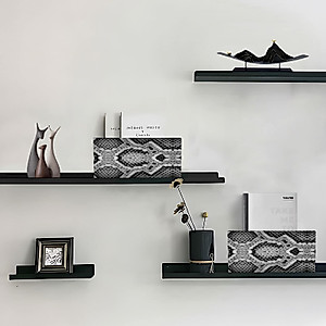 Oyihfvs Snake Skin Black White 2 PCs Rectangle Foldable Felt Storage Bin, Collapsible Cube with Handles Thick Fabric Box Organizer Clothes Supplies for Home