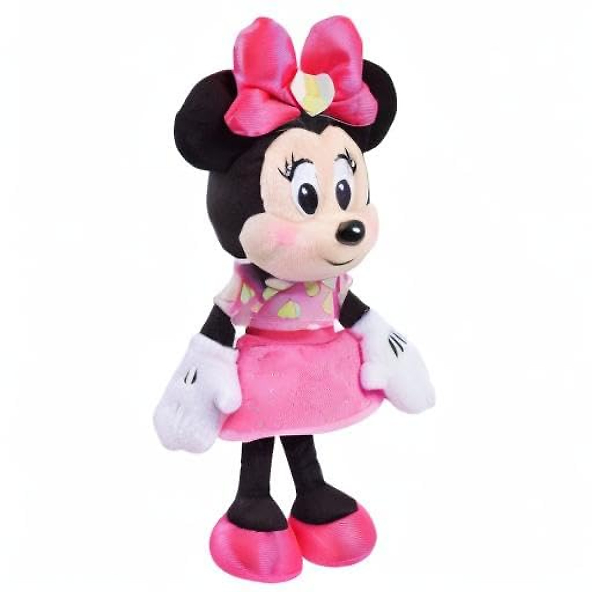 Disney Junior Minnie Mouse 8-Inch Small Hearts Minnie Mouse Beanbag Plush, Minnie Mouse In Pink Heart Dress, Stuffed Animal