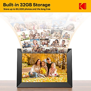 KODAK 10.1Inch WiFi Digital Picture Frame,1280x800 HD IPS Touch Screen, Electronic Smart Photo Frame with 32GB Memory, Auto-Rotate, Instantly Share Photos/Videos from Anywhere