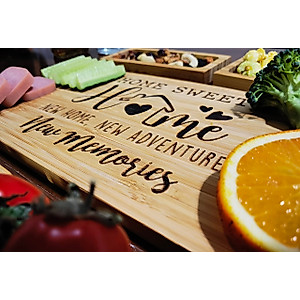 CryCarrot Housewarming Gift for New Home, Home Sweet Home Cheese Board Gifts, New Apartment New House Owner Gift, Party Charcuterie Cheese Board And Serving Platter Trays Gift Set of 5