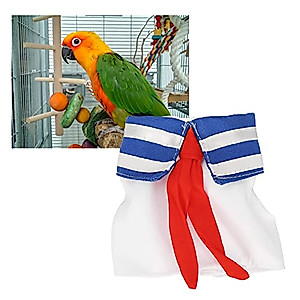 Parrots Clothes Cute School Uniform Bird Clothes Pet Small Animals Clothes Birds Suit for Christmas Party Birthday Cosplay Photo Prop (M)