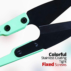Anley 4" Sewing Scissors Set - Carbon Steel Trimming Nipper Yarn Lightweight Thread Cutter - Portable Mini Embroidery Clipper Stitching Snip for DIY, Household Supplies (12Pcs, Multicolor)