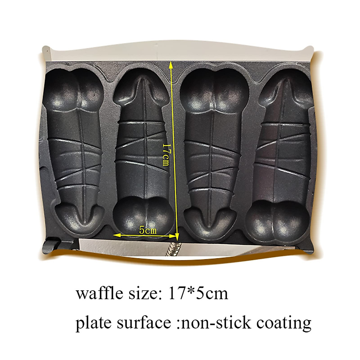 Kolzayier Commercial Strange Shape Penis Waffle Maker Machine,Waffle Stick Machine,Hot Dogs Sausage Grill Baker Waffle maker for Restaurant,Beach,Party,Street food,Bars,Dessert Shops, Food carts