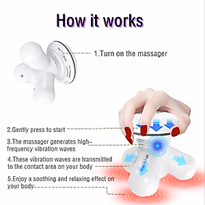 Handheld Mini Massager Hand Held Rechargeable Electric Full Body Personal Massager Deep Tissue Percussion Muscle Pain Relief for Neck, Back, Shoulder, Hand Massage Tools Cordless Massagers Vibrating